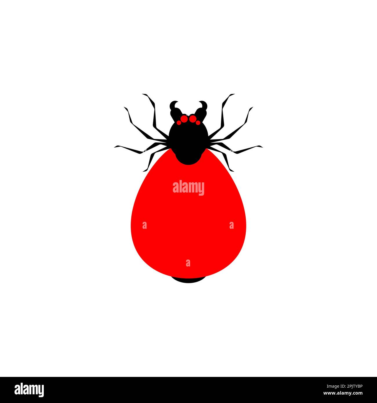 Mite isolated. Encephalitic red tick. Vector illustration Stock Vector ...