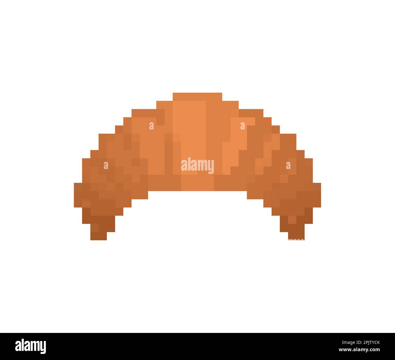 Croissant pixel art. 8 bit bagel pixelated. Vector illustration Stock ...