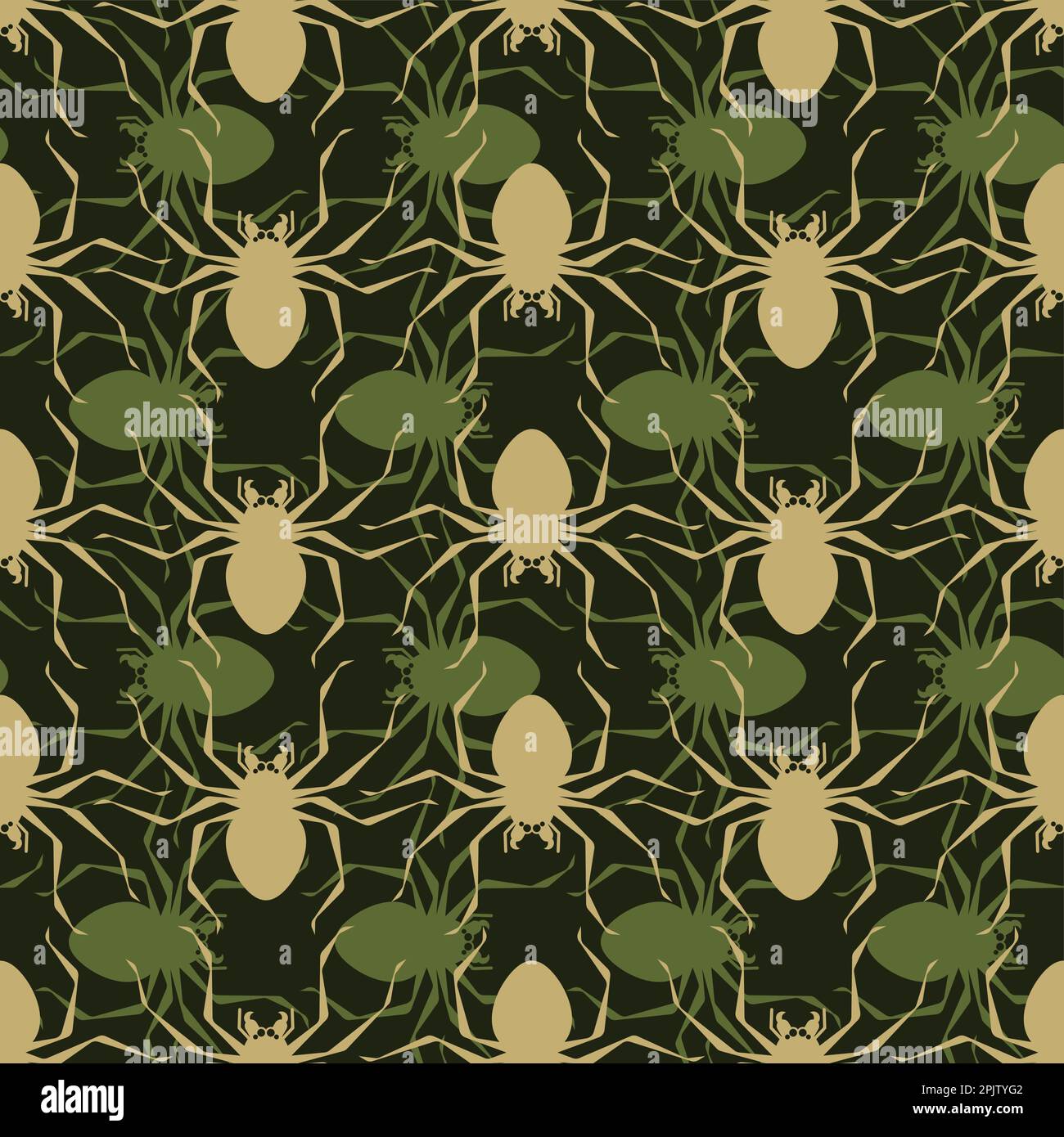 Spider Military pattern seamless. Poisonous dangerous insect Army ...