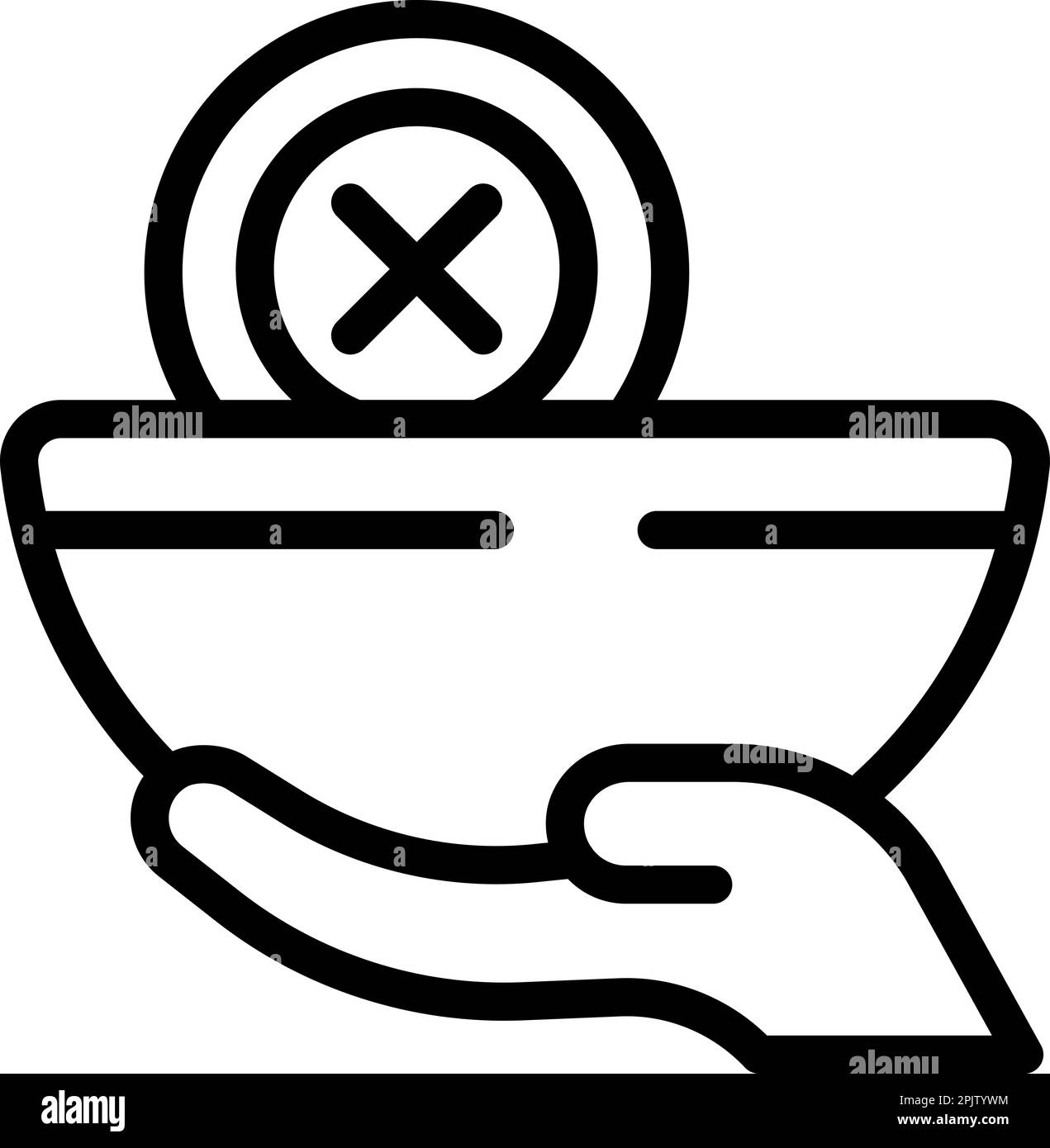 No food bowl icon outline vector. Street charity. Poverty people Stock ...