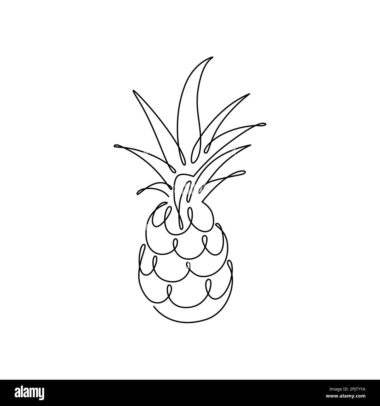 PINEAPPLE LINE ART. Vector ananas. Continuous Line Fruit. Graphic ...