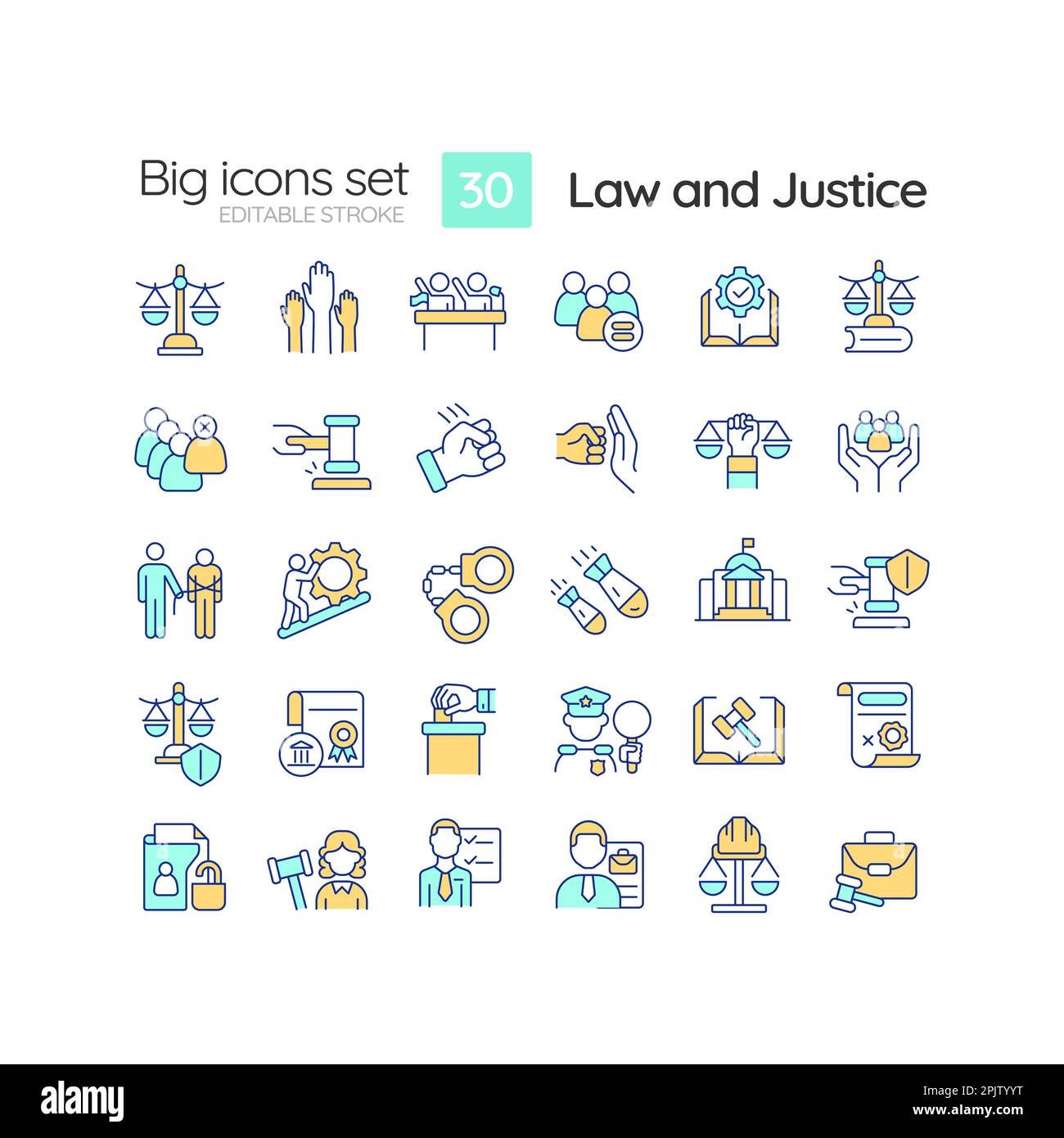 Law and justice RGB color icons set Stock Vector Image & Art - Alamy