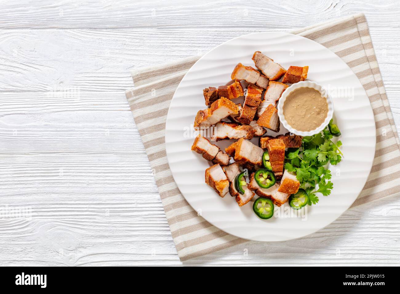 Lechon Kawali, filipino crispy fried pork belly with liver sauce and ...