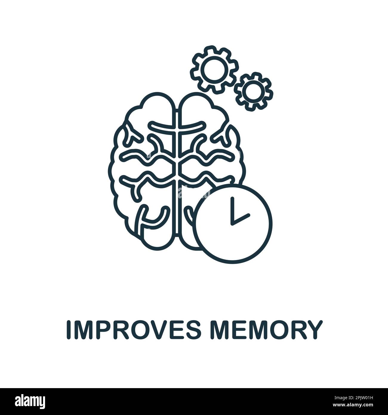 Improves Memory line icon. Simple element from yoga collection. Creative Improves Memory outline ...