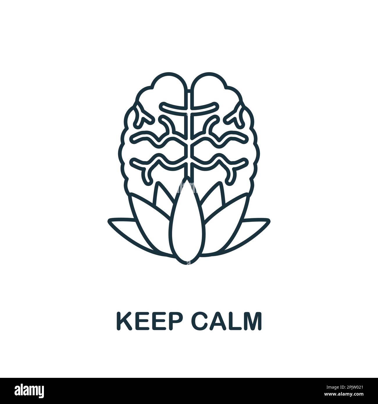 Keep Calm line icon. Simple element from yoga collection. Creative Keep ...