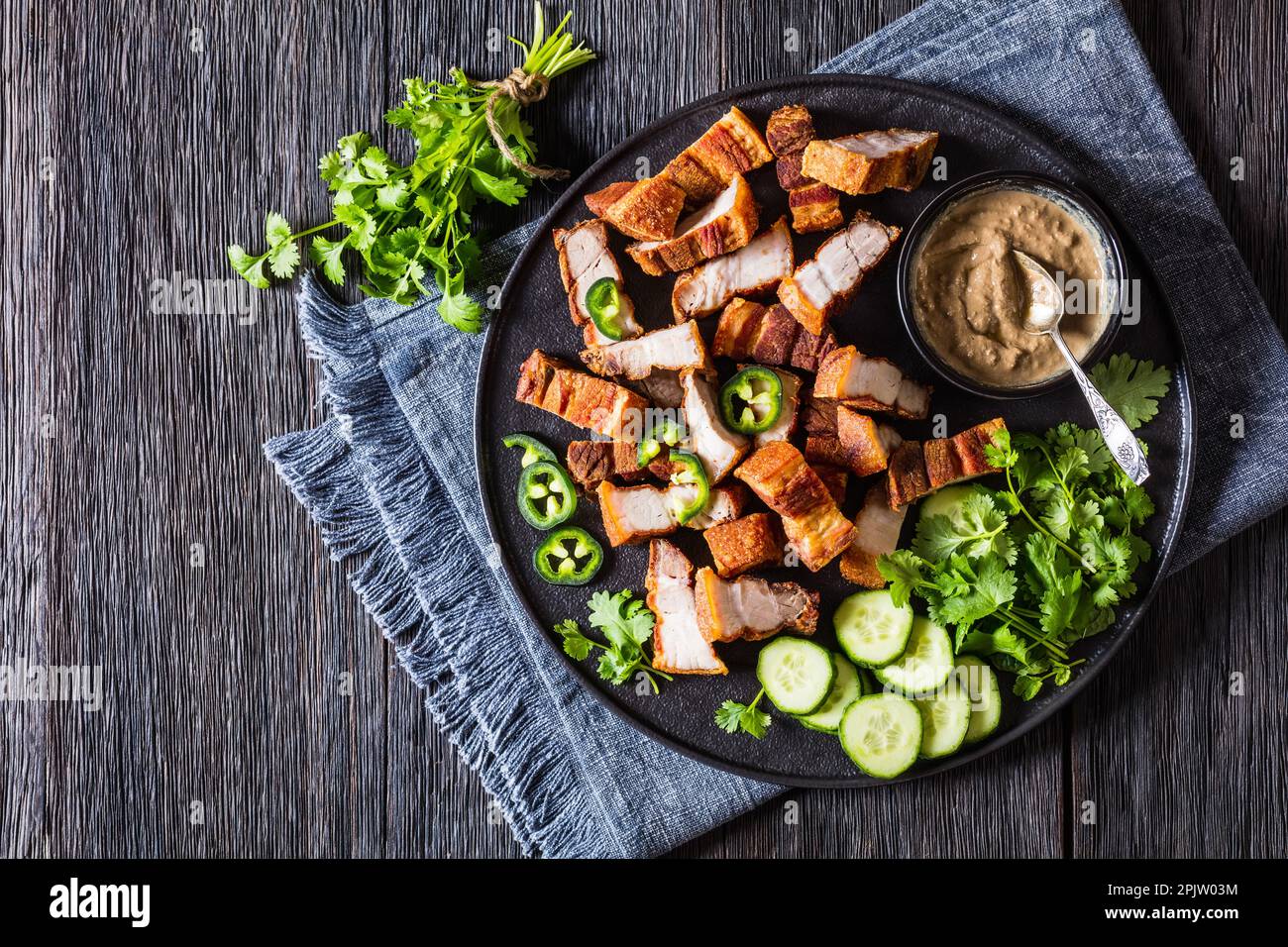 Lechon Kawali, filipino crispy fried pork belly with liver sauce ...
