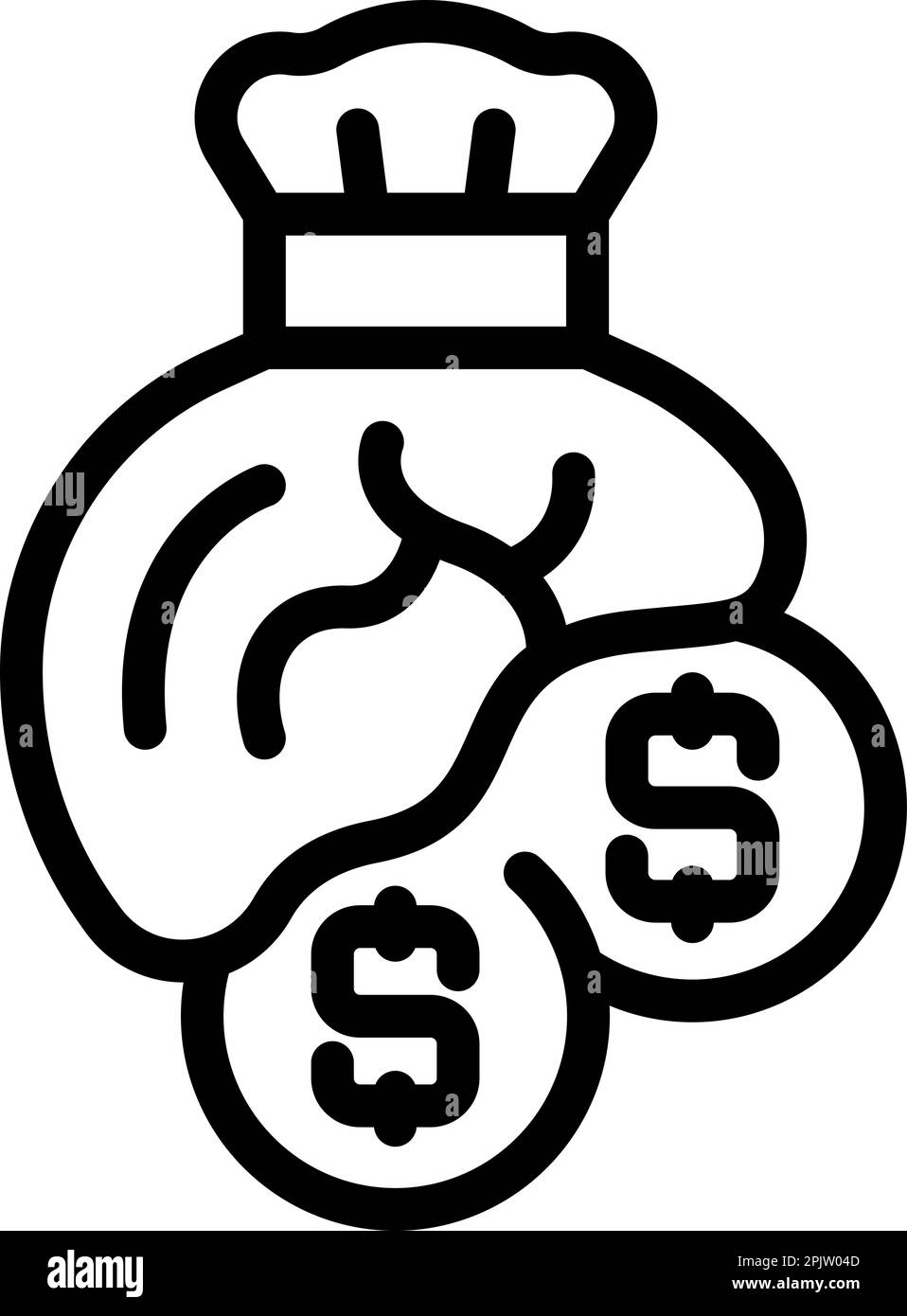 Poverty money bag icon outline vector. Poor people. Family food Stock ...