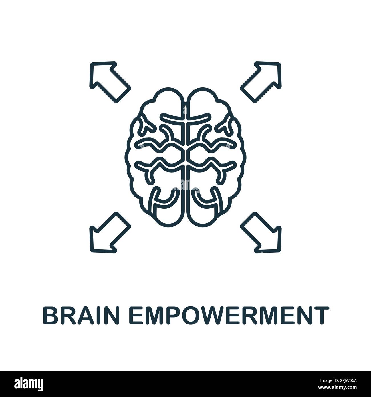 Brain Empowerment line icon. Simple element from yoga collection ...