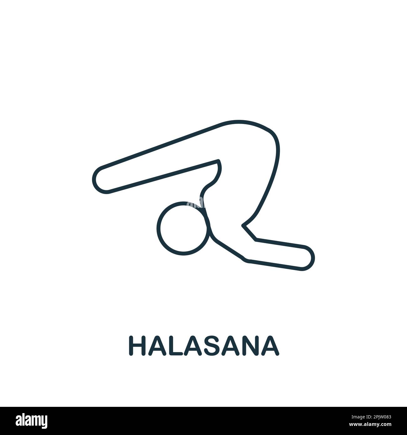 Halasana line icon. Simple element from yoga collection. Creative ...