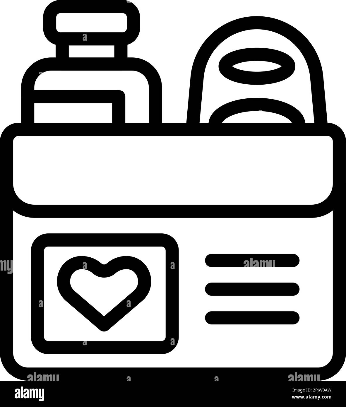 Food donation box icon outline vector. Poverty people. Man charity ...