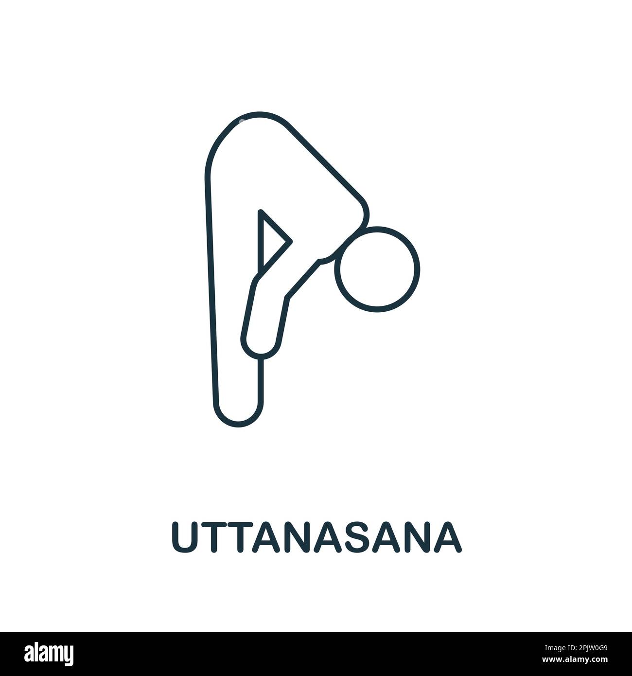 Uttanasana line icon. Simple illustration from yoga collection ...