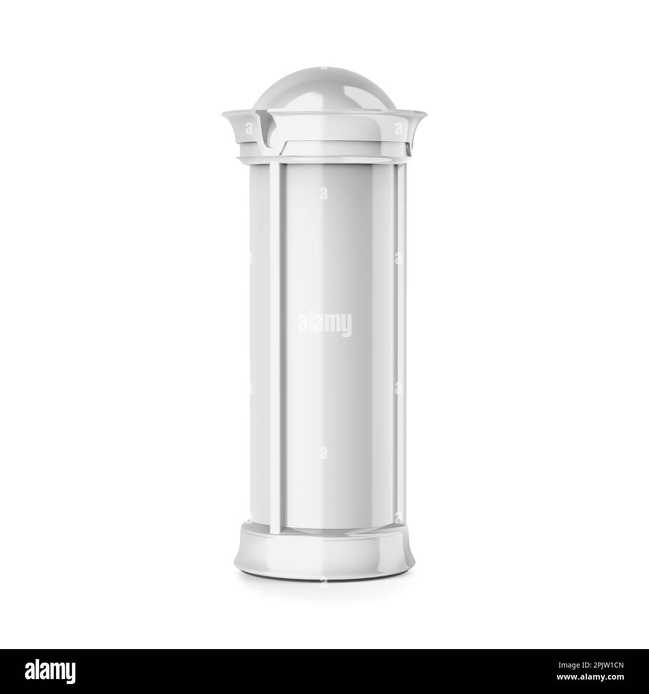 Round Street Advertising Column 3D Rendering on White Background for ...