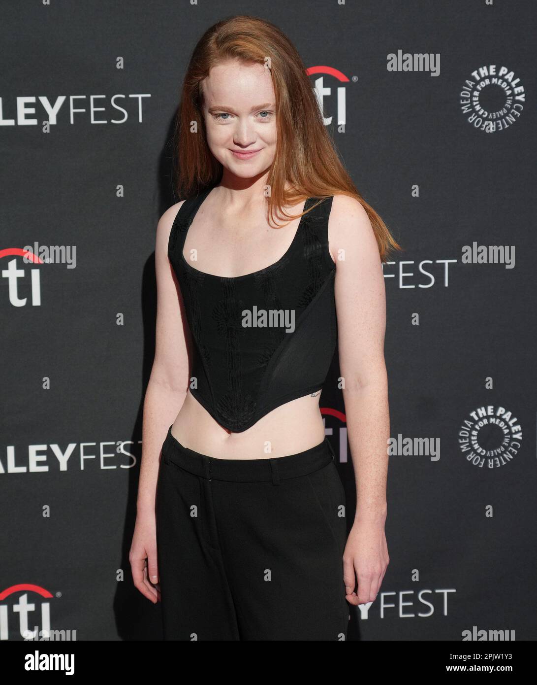 Los Angeles, USA. 03rd Apr, 2023. Liv Hewson arrives at The PaleyFest ...