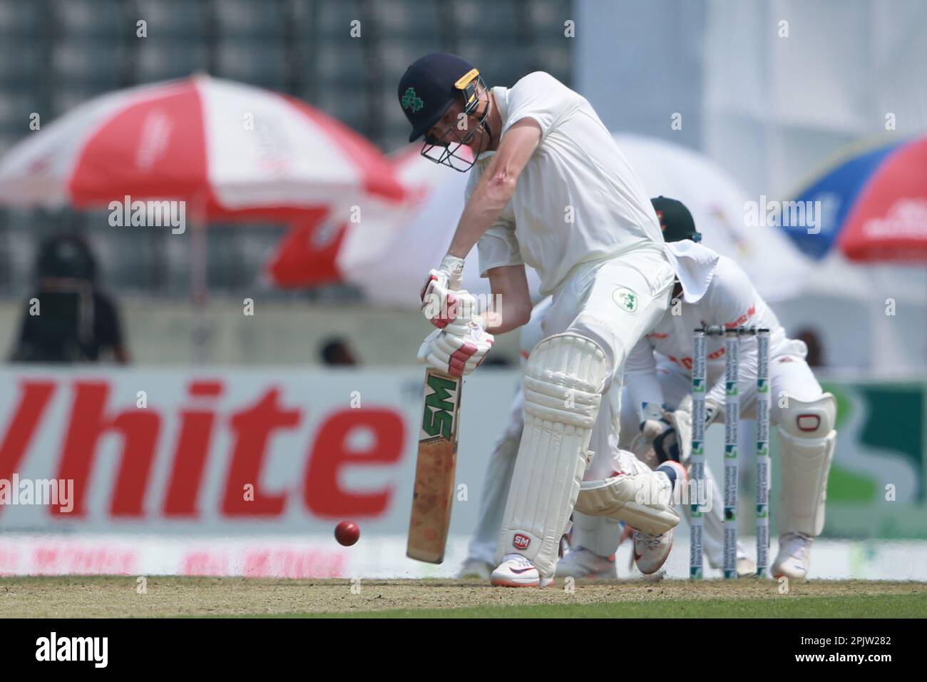 Harry Tector bats during the alone test match between Bangladesh and ...