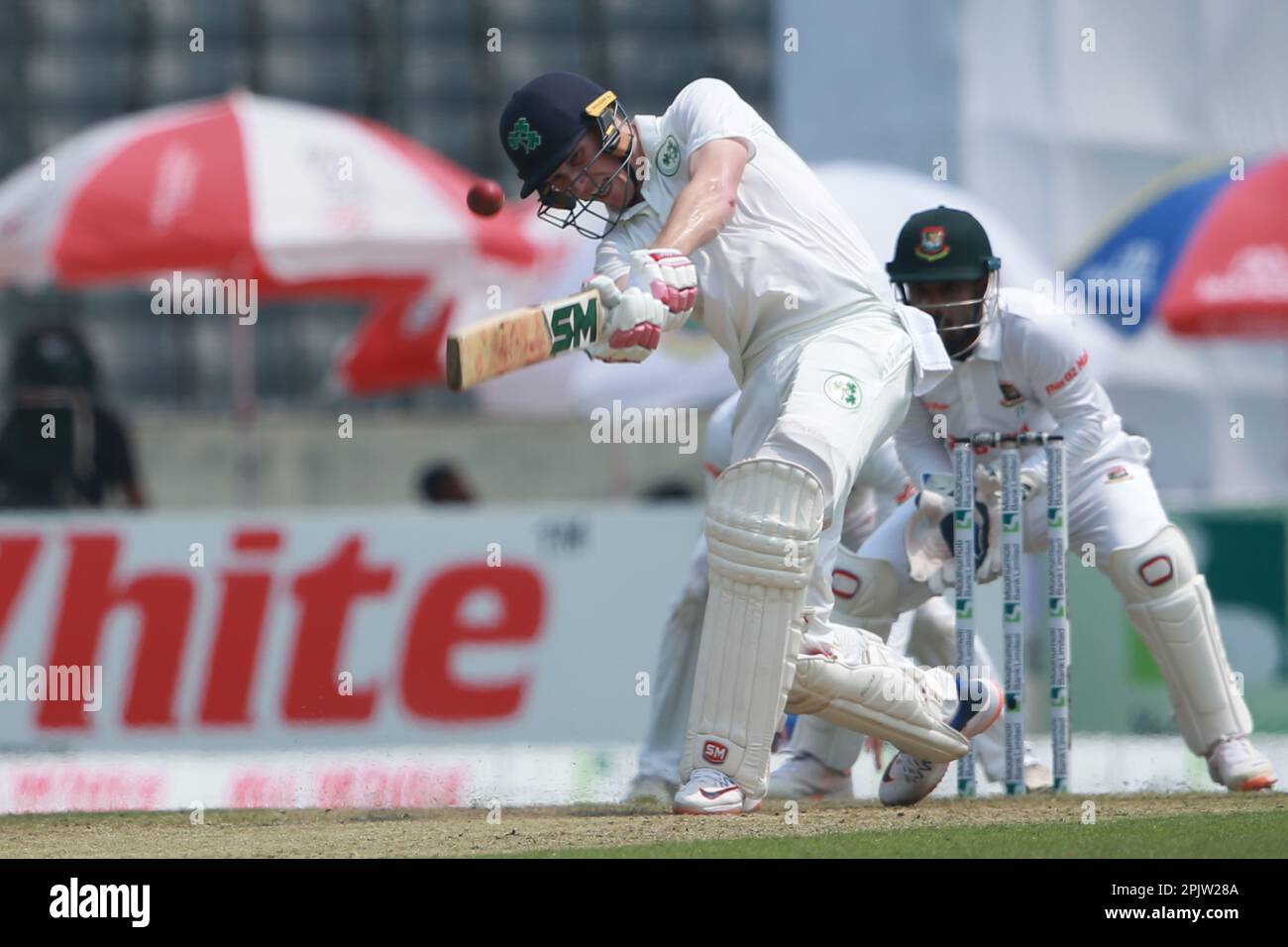 Harry Tector bats during the alone test match between Bangladesh and ...