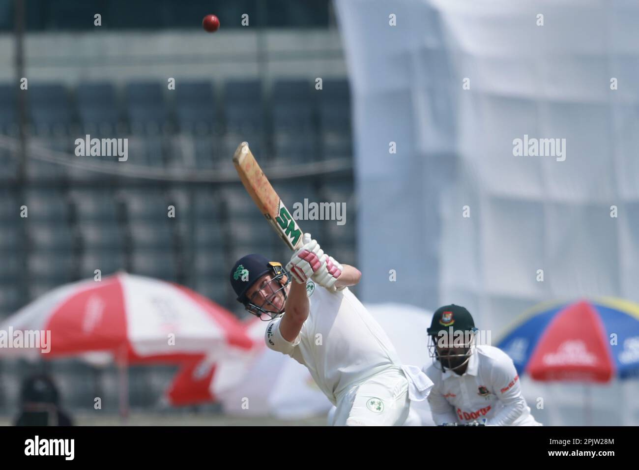 Harry Tector bats during the alone test match between Bangladesh and ...