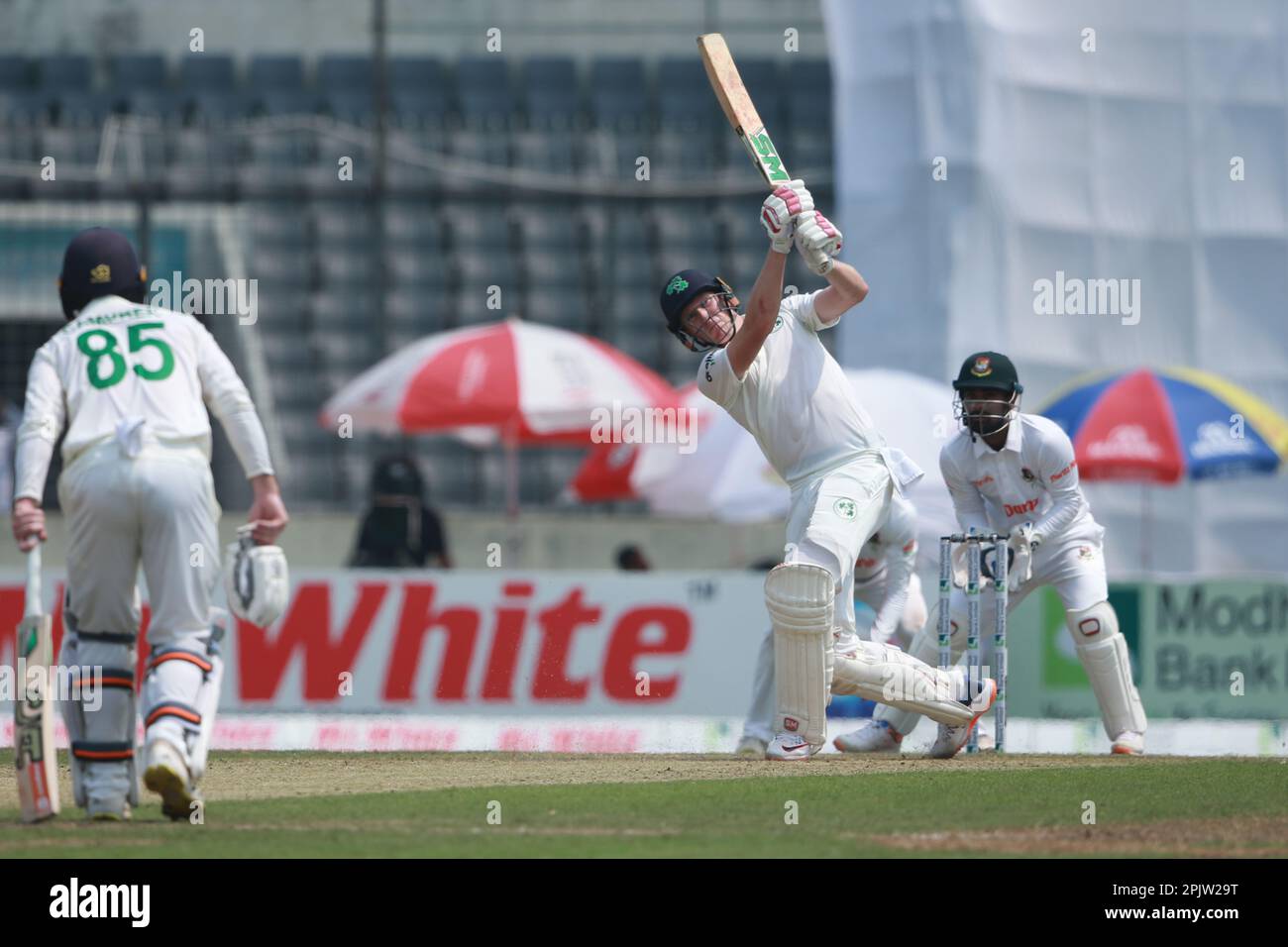 Harry Tector bats during the alone test match between Bangladesh and ...
