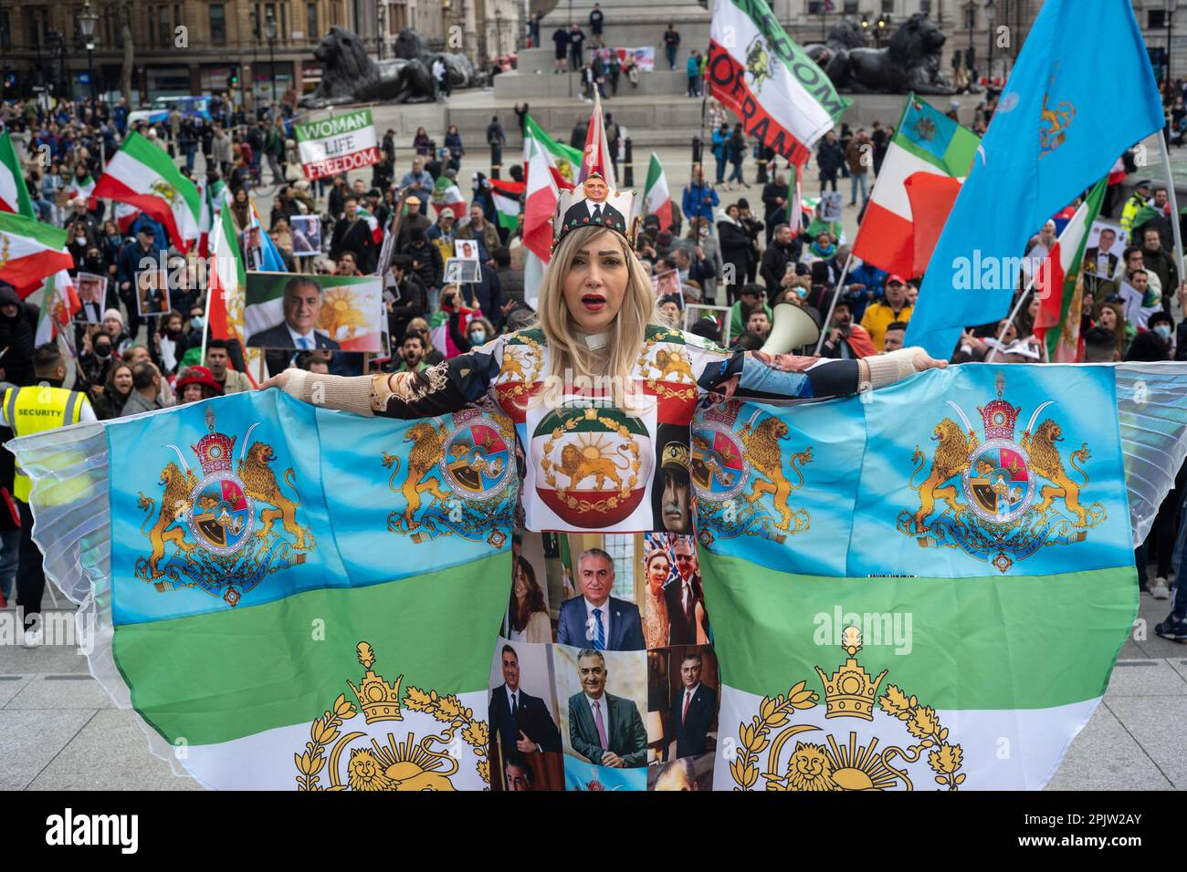 British-Iranians and supporters gathered in Tralfalgar square on Iran’s ...