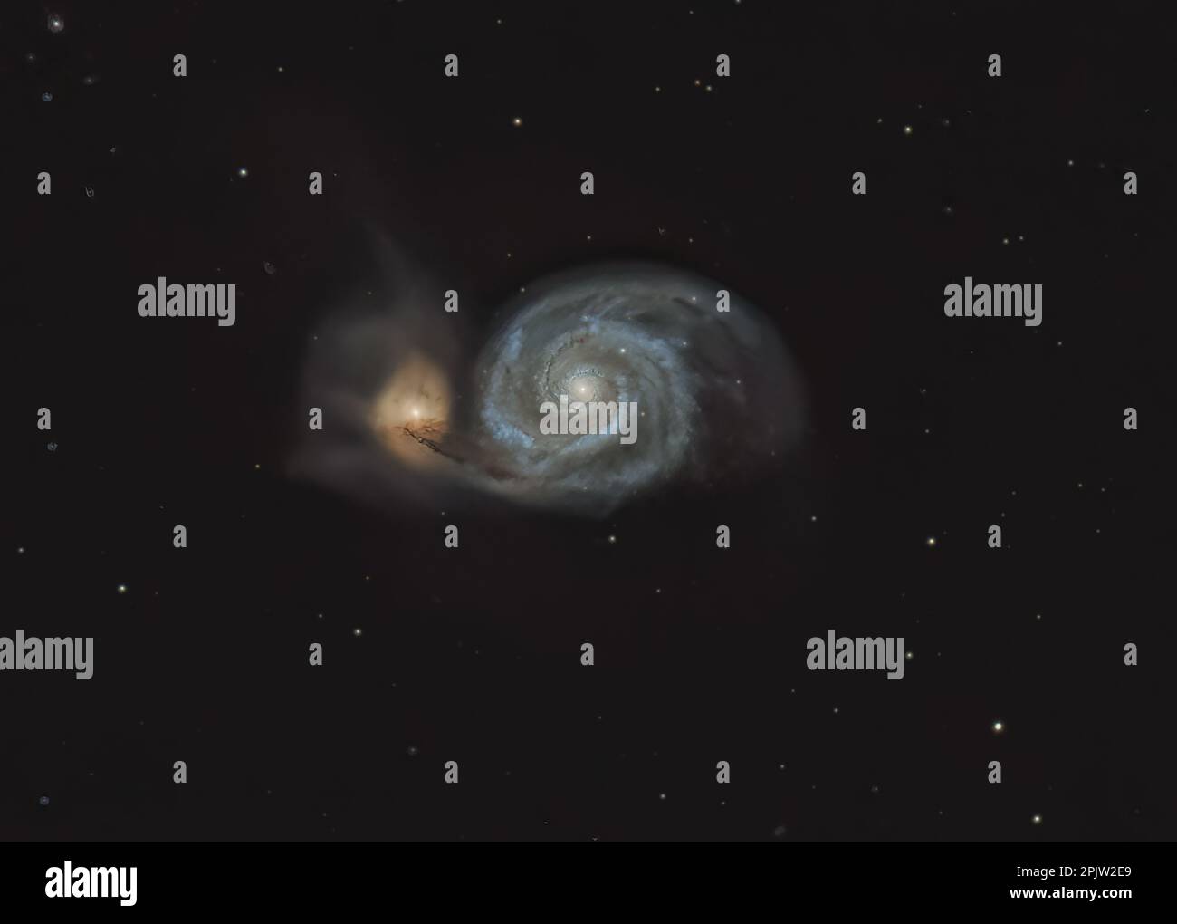 Whirlpool Galaxy (NGC 5194) in the constellation Canes Venatici ...