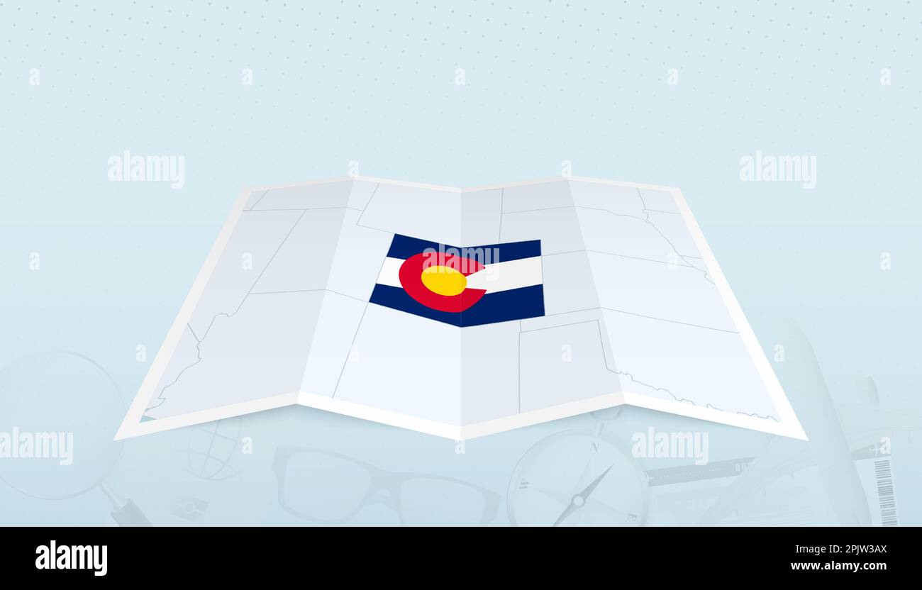 Map of Colorado with the flag of Colorado in the contour of the map on ...