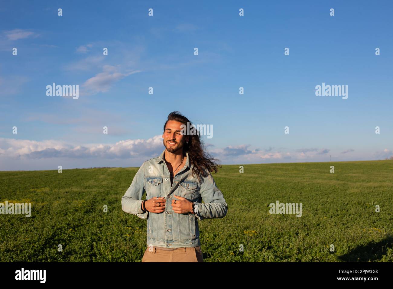 Man in brown jacket beard hi-res stock photography and images - Alamy