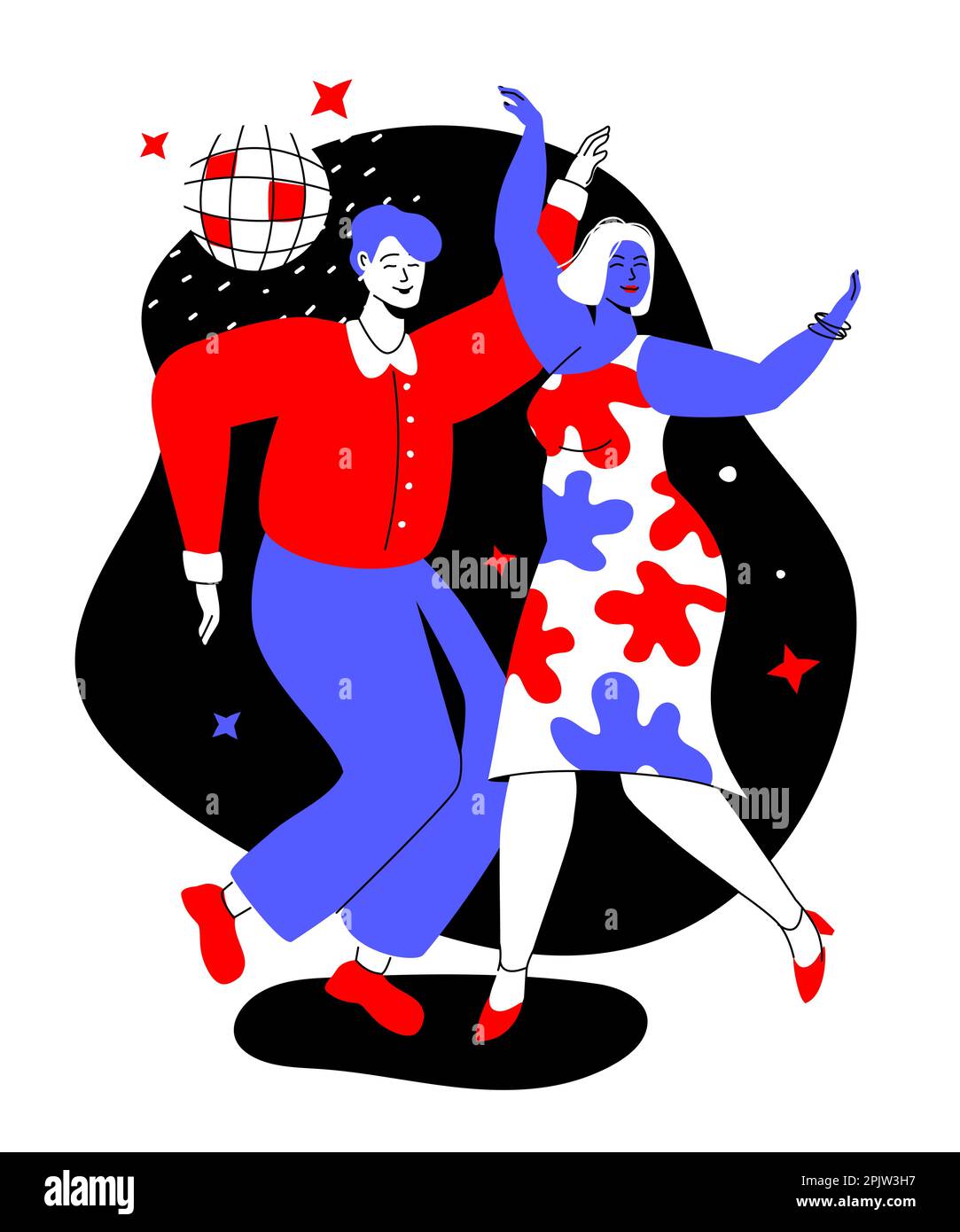Dancing in the club - colorful flat design style illustration Stock ...