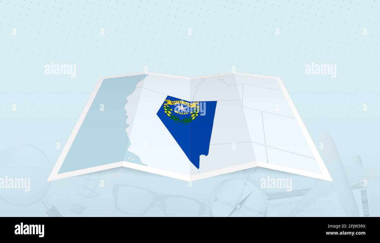 Map of Nevada with the flag of Nevada in the contour of the map on a ...