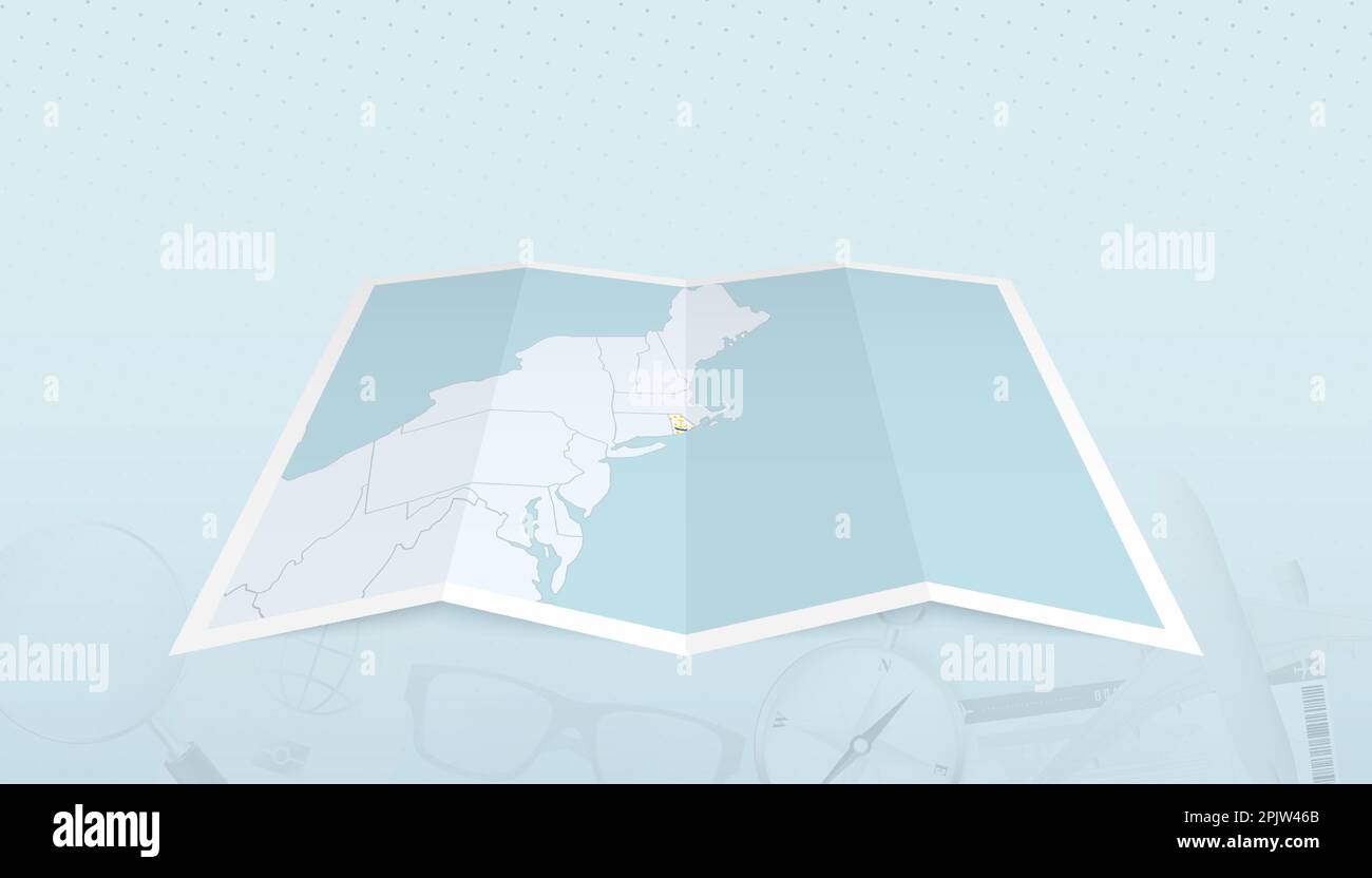 Map of Rhode Island with the flag of Rhode Island in the contour of the ...