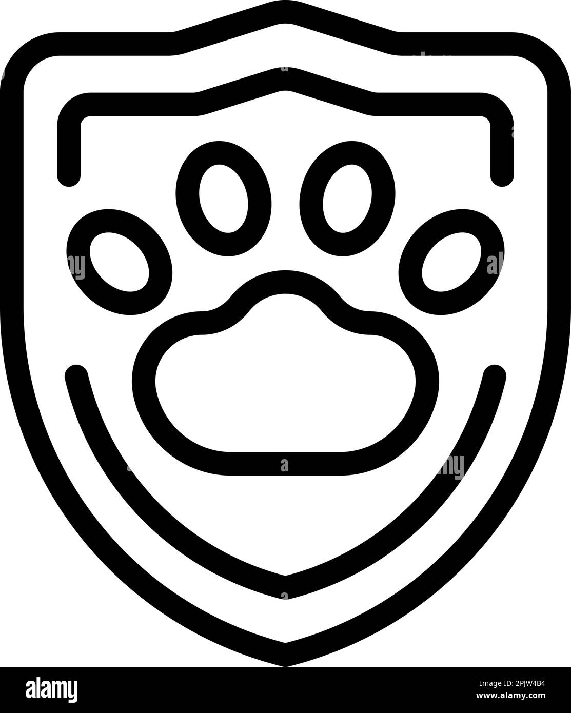 Pet shield icon outline vector. Dog animal. Medicine clinic Stock ...