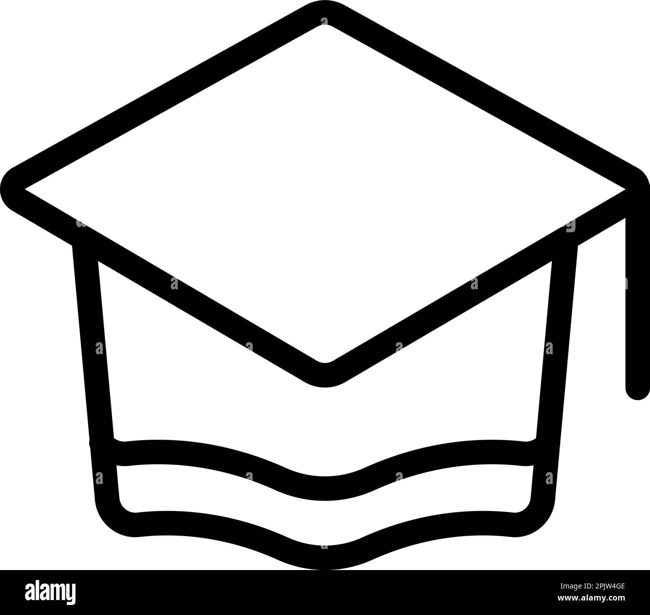 Graduation hat icon outline vector. Front design. Casual look Stock ...