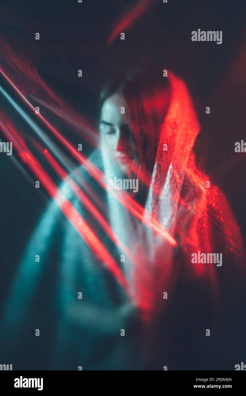 Silhouette defocused female portrait hi-res stock photography and ...