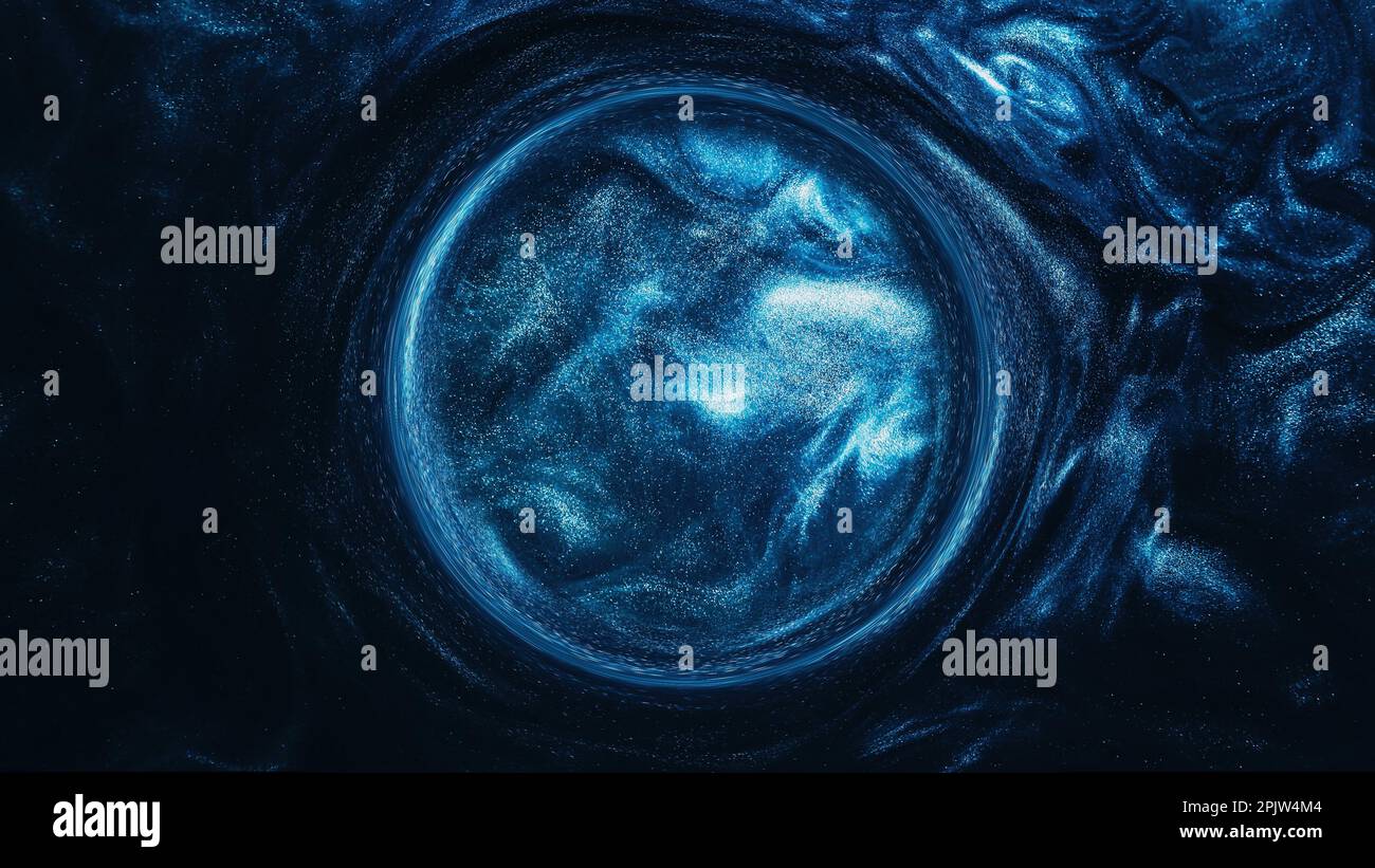 Glitter whirl fluid circle ink water round frame Stock Photo - Alamy