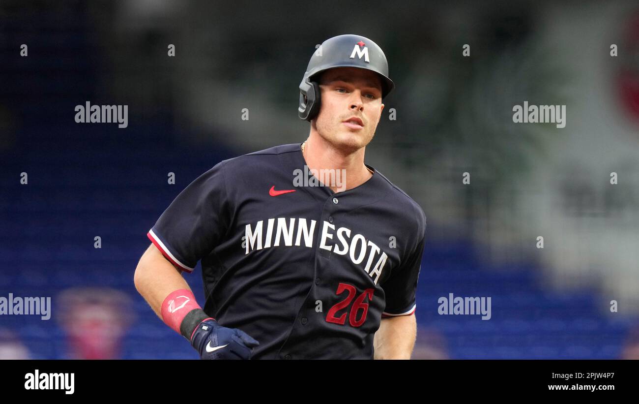 Minnesota Twins' Max Kepler (26) runs the bases after hitting a solo ...