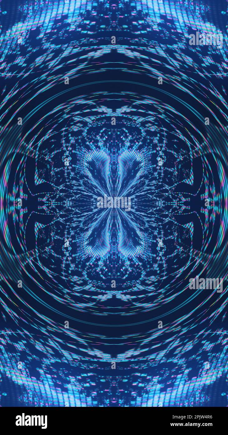 Futuristic glitch digital mosaic color glow circle Stock Photo - Alamy