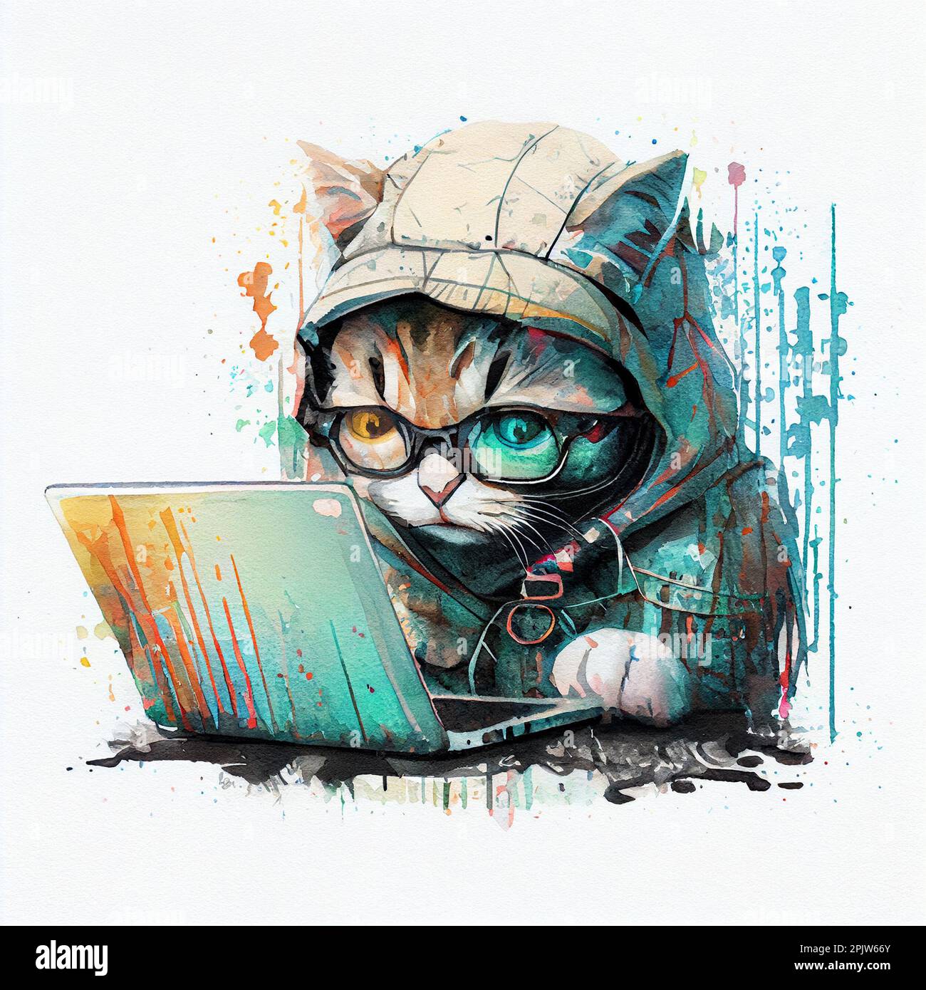 Cyberpunk cat art hi-res stock photography and images - Alamy