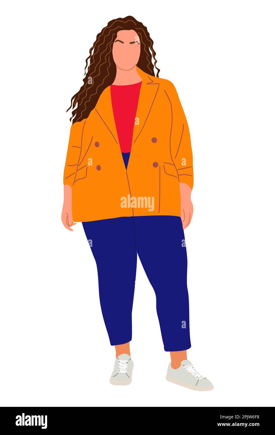 Curvy Business woman vector realistic on white Stock Vector Image & Art ...