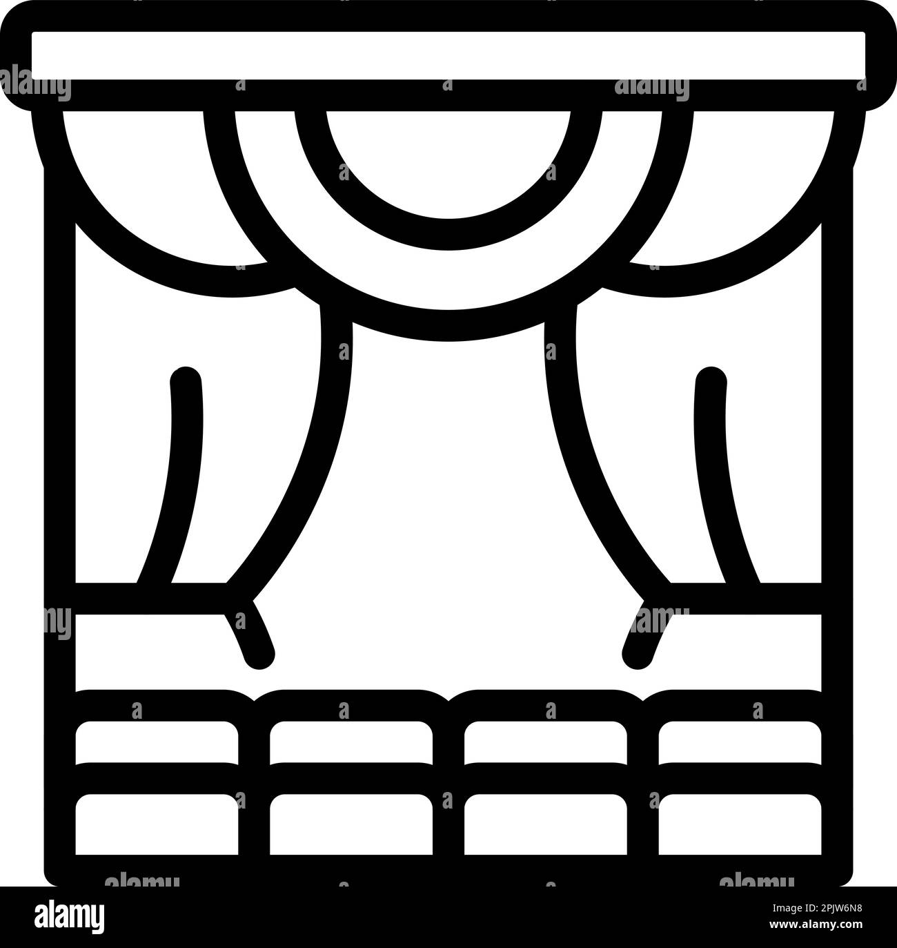Theater stage icon outline vector. Puppet show. Doll play Stock Vector ...