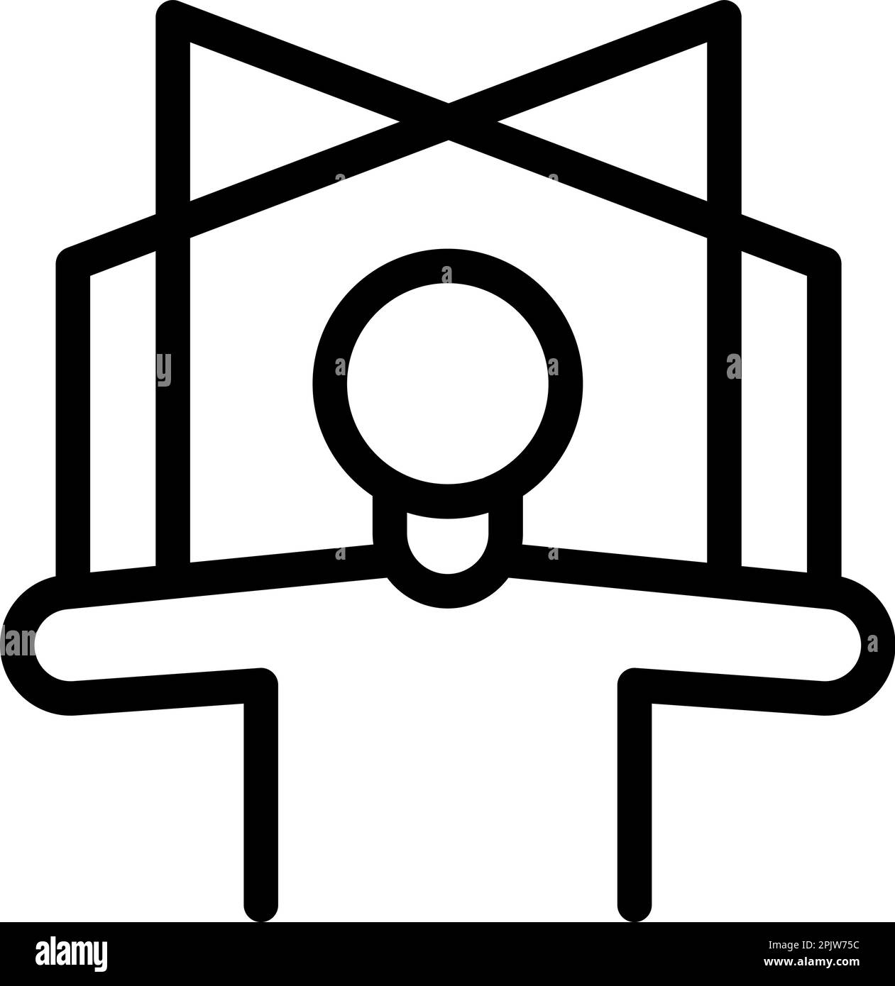 Doll control icon outline vector. Puppet toy. Show child Stock Vector ...