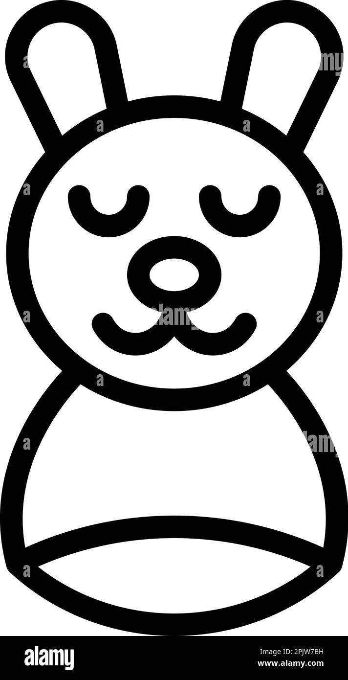 Rabbit puppet icon outline vector. Show toy. Stage doll Stock Vector ...