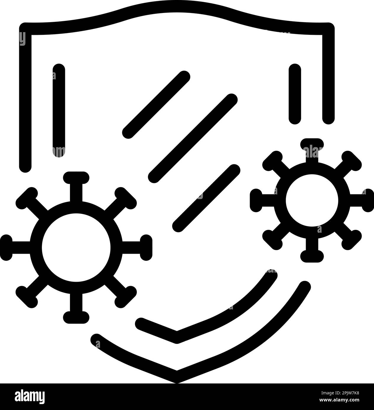 Disease protection shield icon outline vector. Medicine infection ...