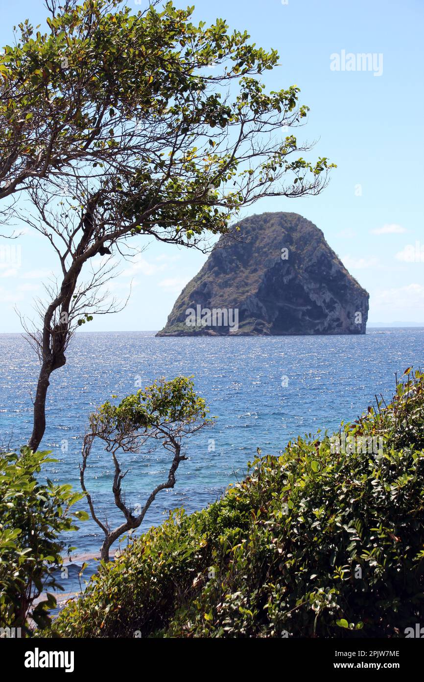 Caribbean view of Diamond rock Martinique rocher du Diamant Stock Photo ...