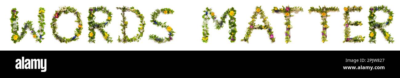 Blooming Flower Letters Building English Text Words Matter Stock Photo ...