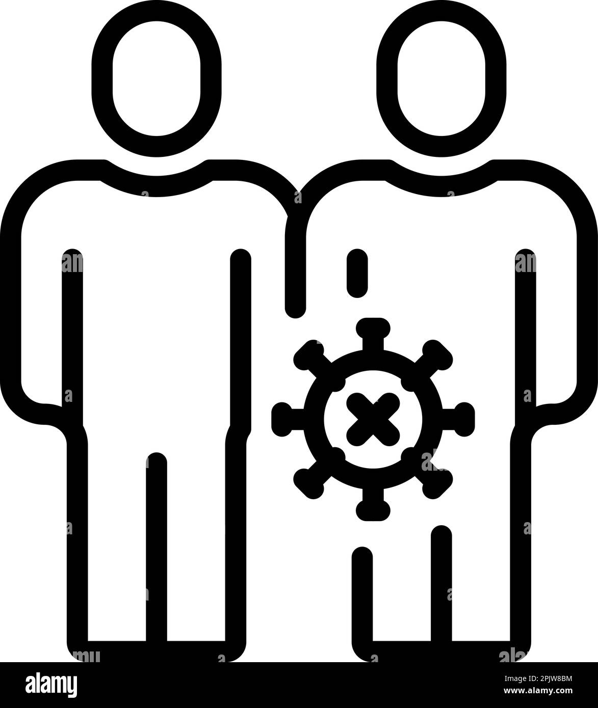 Herd immunity icon outline vector. People community. Disease infection ...