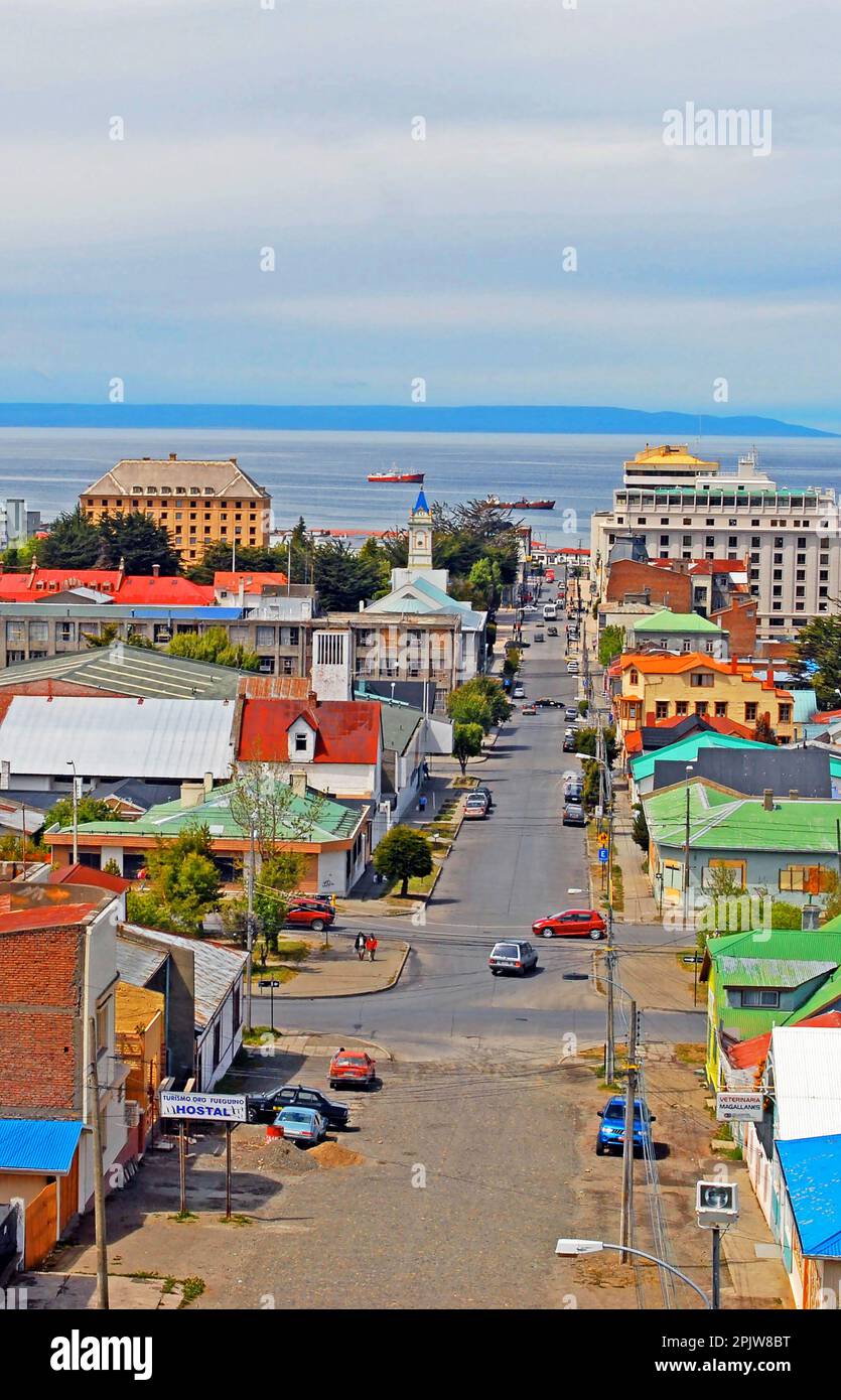 street scene, Punta Arenas, Magallanes y Antártica region, Chile Stock ...