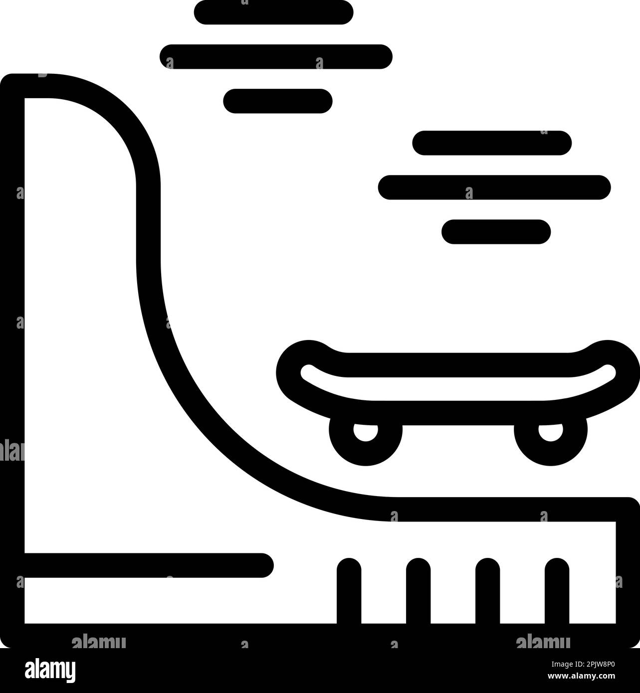 Skate sport icon outline vector. Urban park. Wall track Stock Vector ...