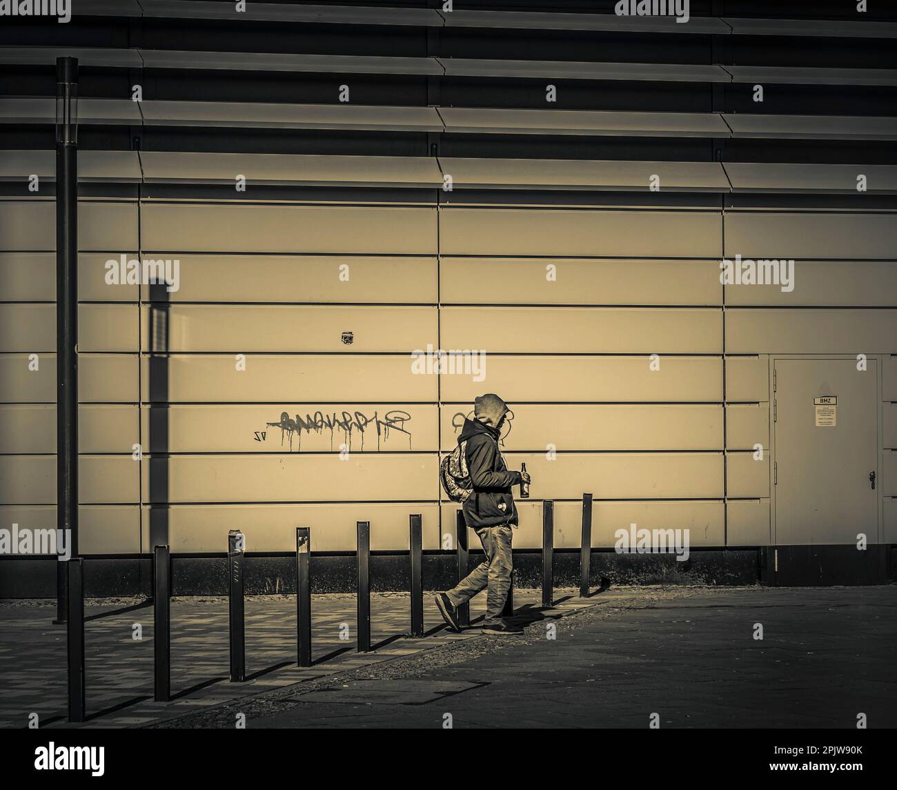 Stroller Between Modern Architecture, Friedrichshain, Berlin, Germany ...