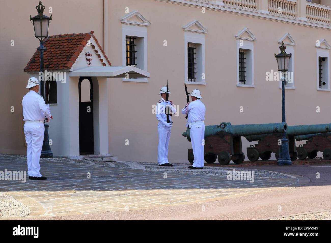 MONACO, MONACO - MAY 19, 2015: It s changing of the Guard of Monaco ...