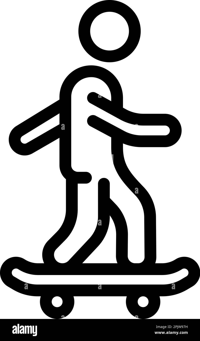 Skate rider icon outline vector. Park skateboard. Urban sport Stock ...