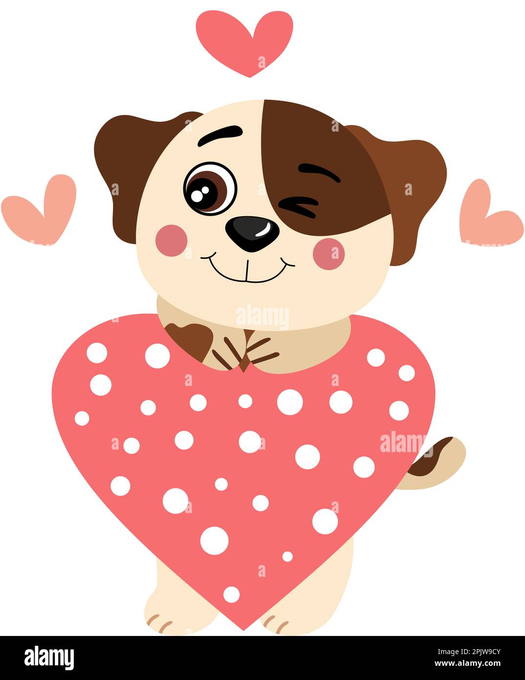 Loving dog with big heart Stock Photo - Alamy