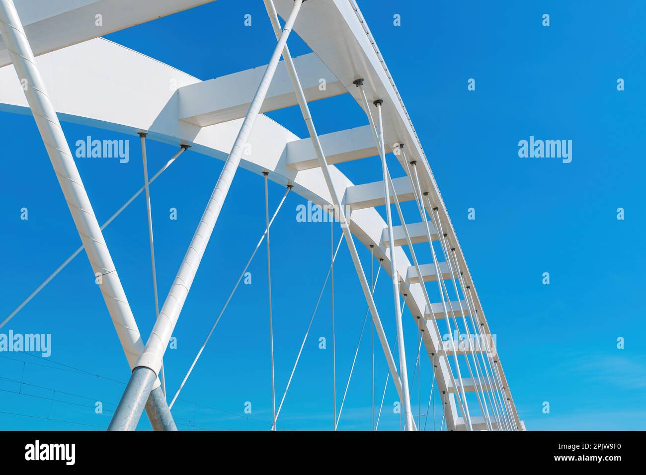 Zezelj bridge, a tied-arch bridge on Danube river in Novi Sad ...
